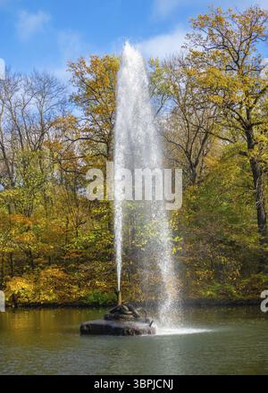 Snake fountain in the Sofiyivsky Park in Uman Ukraine on a sunny day ...