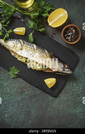 Appetizing tuna mackerel, copy space Stock Photo - Alamy