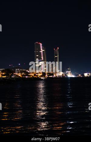 Night photo from Limassol pier Stock Photo - Alamy