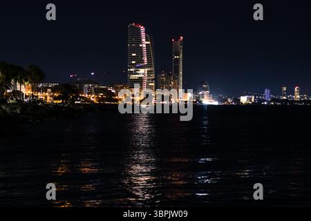 Night photo from Limassol pier Stock Photo - Alamy