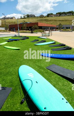Surfboards at Lost Shore Surf Resort, Europe’s Largest Inland Surfing ...