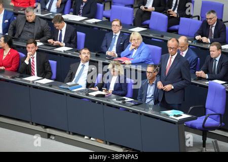 Chancellor Friedrich Merz during the questioning by the parliament ...