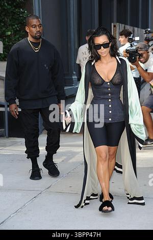 Kim Kardashian and Kanye West seen in Soho in New York City Featuring ...