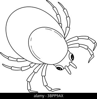 Insect Tick Animal Coloring Page for Kids Stock Vector Image & Art - Alamy