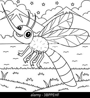 Insect Gnat Animal Coloring Page for Kids Stock Vector Image & Art - Alamy