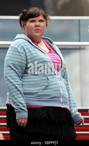 Ashley Fink filming 'Glee' in Times Square, New York City - 25 April ...