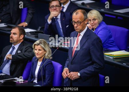 Chancellor Friedrich Merz during the questioning by the parliament ...