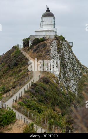 Nugget Point Lighthouse, Otago, South Island, New Zealand Stock Photo ...