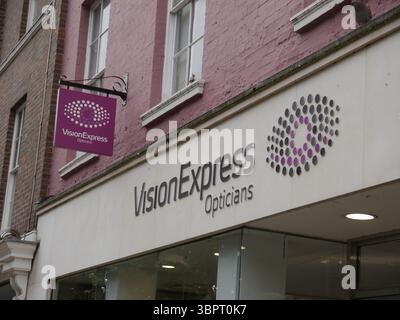 Vision Express opticians Corporate logo signs in York City centre in ...