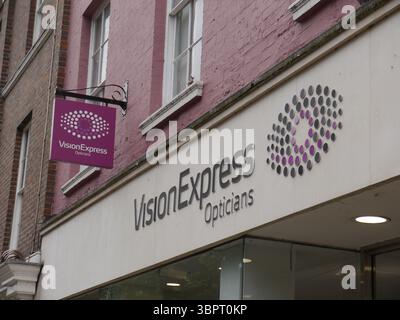 Vision Express opticians Corporate logo signs in York City centre in ...
