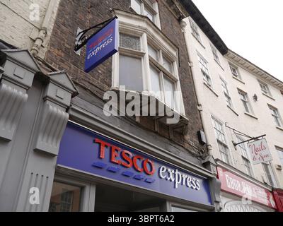 Tesco, express Corporate logo signs in York City centre in June 2025 ...