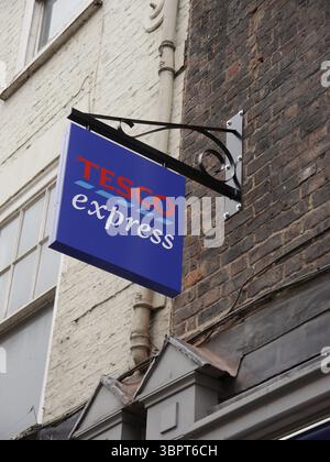 Tesco, express Corporate logo signs in York City centre in June 2025 ...