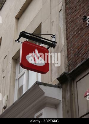 Santander bank Corporate logo signs in York City centre in June 2025 Editorial Use Only Stock ...