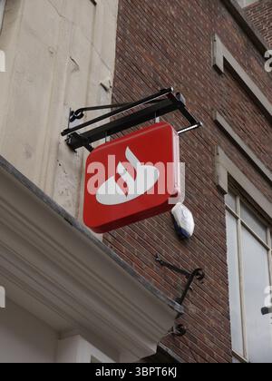 Santander bank Corporate logo signs in York City centre in June 2025 Editorial Use Only Stock ...