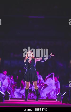 Singer Leire Martinez at a concert in San Sebastian in the summer of ...