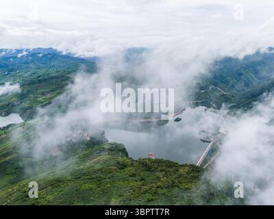 Aerial view of Jiayan Reservoir, the largest comprehensive large-scale ...
