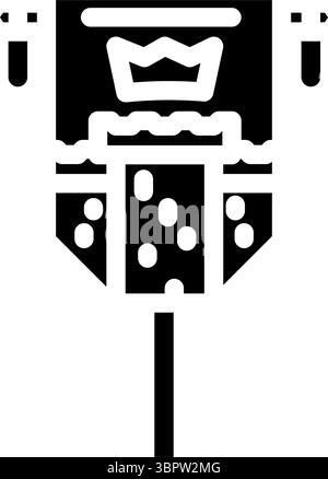 flag medieval heraldry glyph icon vector illustration Stock Vector ...