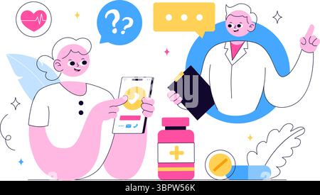 Telemedicine Illustration Featuring Healthcare Innovation with AI ...