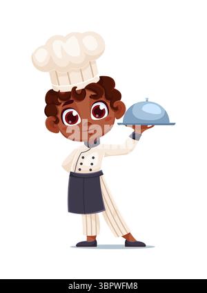 Black Boy Cartoon Child Chef Cook Baker Kid Stock Vector Image & Art ...