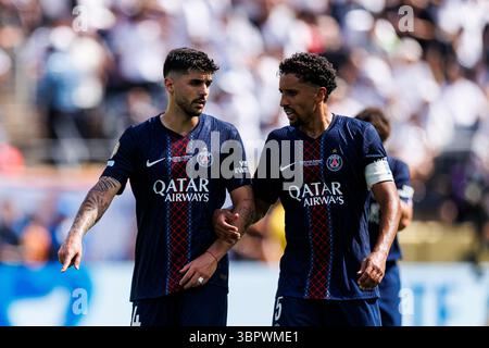 Gonçalo RAMOS of PSG and Lucas BERALDO of PSG during the French ...
