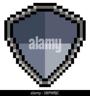 Shield in pixel art style isolated on white background Stock Vector ...
