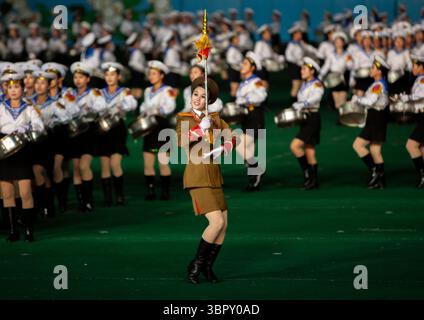 Women dressed as soldiers dancing with swords during Arirang, DGC ...