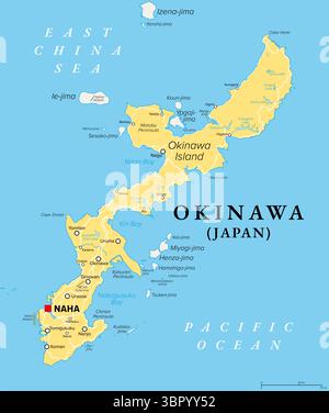 Japan political map. Main islands Honshu, Hokkaido, Kyushu, Shikoku and ...