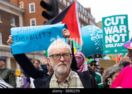 Former Labour Party leader, Jeremy Corbyn takes part during Global ...