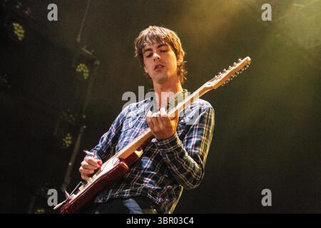 Albert Rung, guitarist of the Danish band quartet APHACA performs at a ...