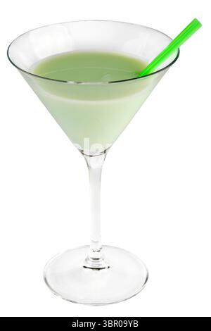 Creamy green grasshopper cocktail isolated on white Stock Photo - Alamy
