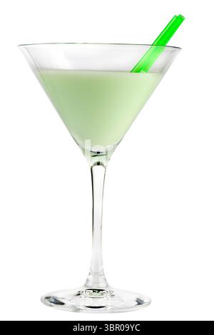 Creamy green grasshopper cocktail isolated on white Stock Photo - Alamy