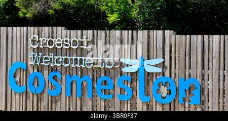 Signage for Welcome to Cosmeston Lakes and Country Park, Penarth ...