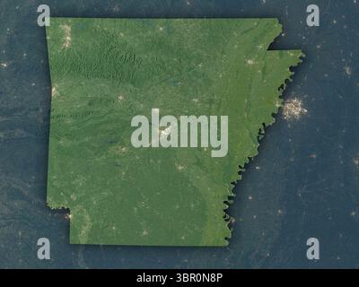 Very detailed map of Arkansas with clear state borders and visible ...
