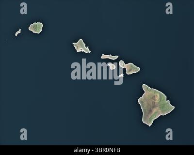 Very detailed map of Hawaii with clear state borders. Contains modified ...