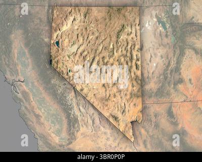 Very detailed map of Nevada with clear state borders and visible cities ...