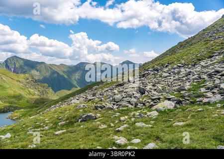 Transfagarasan Fagaras pass in summer. Crossing Carpathian mountains in ...
