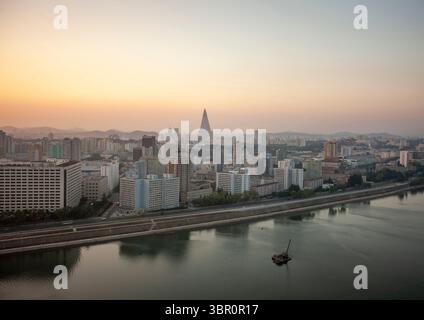City skyline and Taedong river, DGC, Pyongyang, North Korea Stock Photo ...