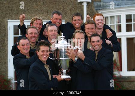 The Great Britain and Ireland team's Stuart Grehan waves during the ...