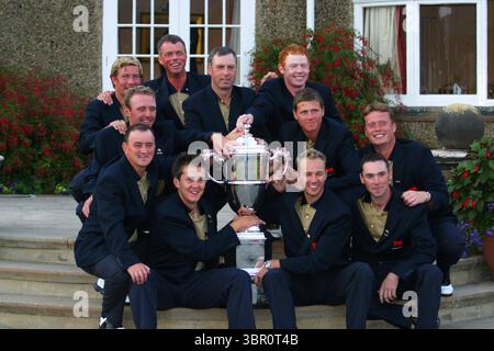 The Great Britain and Ireland team's Stuart Grehan waves during the ...