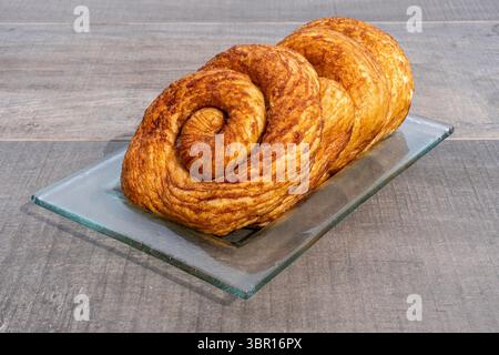 traditional Dutch Zeeuwse bolus pastry outdoors on a glass plate Stock ...