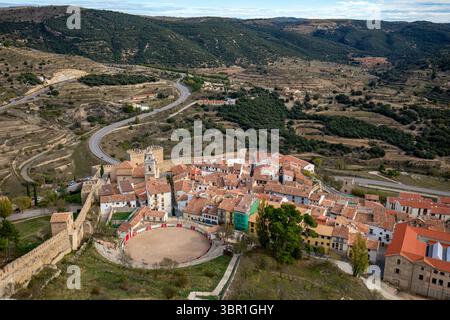 Bullring in Morella castle in Morella city, Spain Stock Photo - Alamy