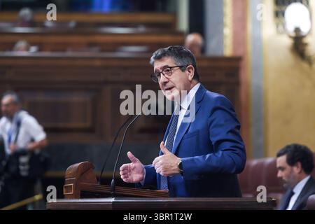 The PSOE spokesman in Congress, Patxi Lopez, during a session of ...