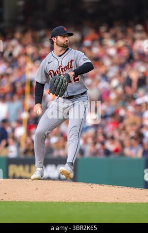Detroit Tigers pitcher Casey Mize (12) delivers during the first inning ...