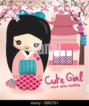 cute girl vector set Stock Vector Image & Art - Alamy
