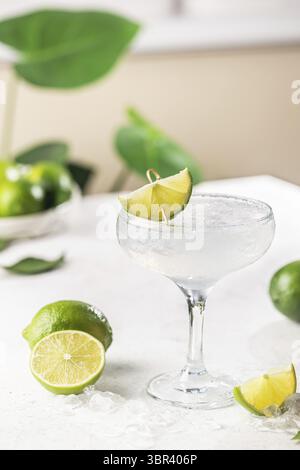 Refreshing Homemade Classic Alcoholic Margarita Cocktail with Lime and ...