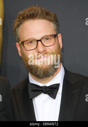 Seth Rogen poses in the press room after winning five Emmys for "The ...