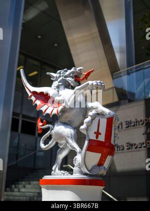 Dragon Boundary Mark, Cast Iron Statues of Dragon, nr Broad-gate Tower ...