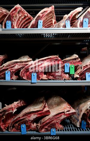 Carnevino's meat locker Stock Photo - Alamy