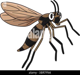 Insect Gnat Animal Colored Cartoon Illustration Stock Vector Image ...
