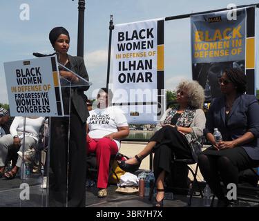 Rep. Ilhan Omar, D-Minn., speaks during a field hearing on immigration ...